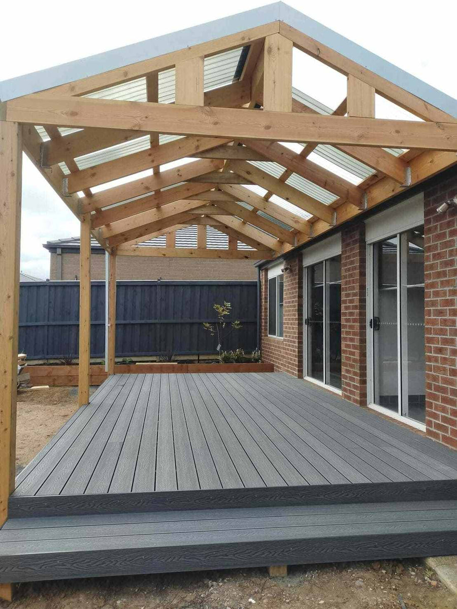 3D Embossed Premium Decking in Vintage Grey Color – Aplus Materials